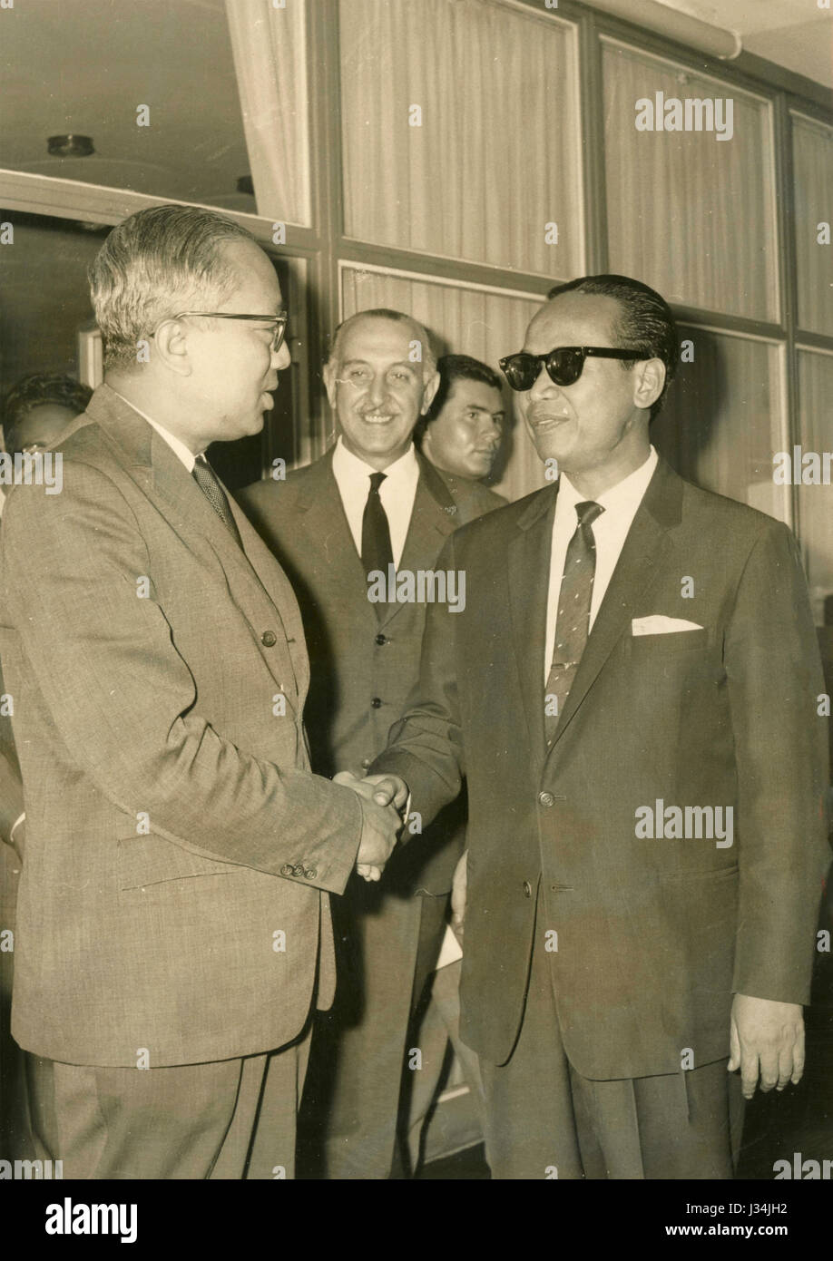 Burmese diplomat U Thant and Indonesian Minister Subandrio, 1964 Stock ...