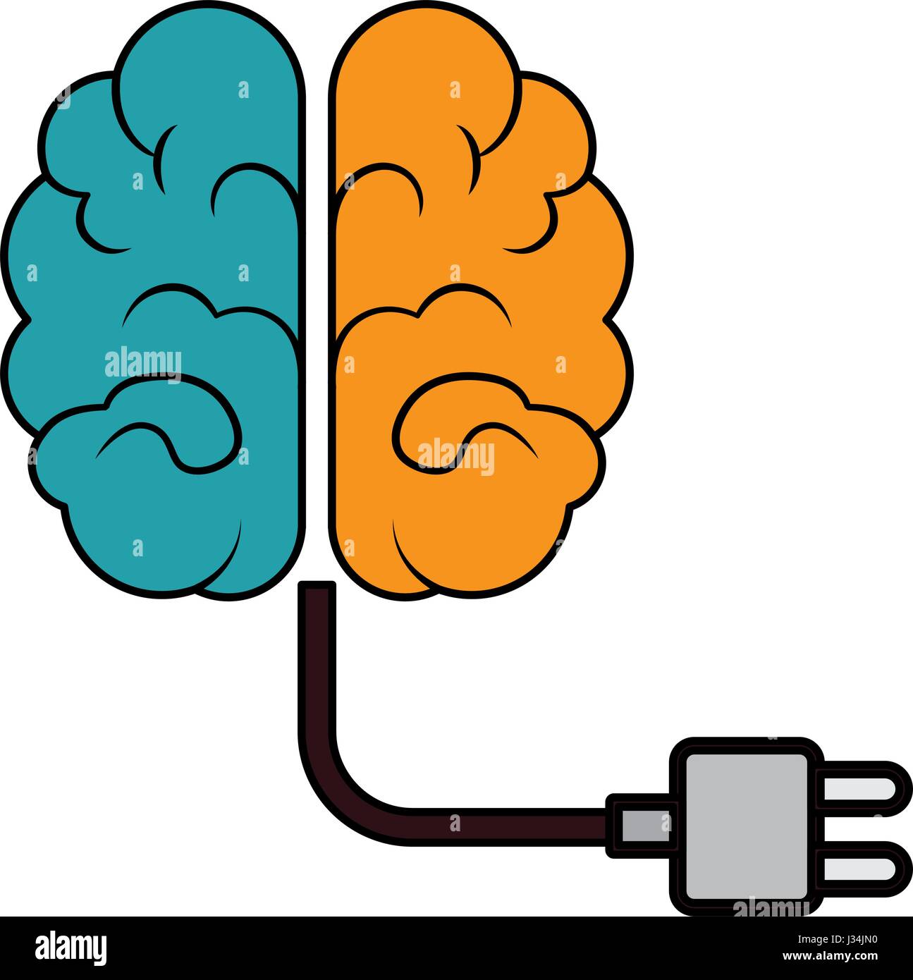 Plug brain Stock Vector Images - Alamy