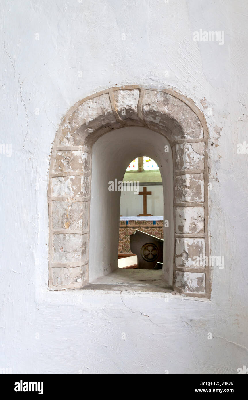 In St James' Church, Cooling, this squint in the nave allowed a priest ...