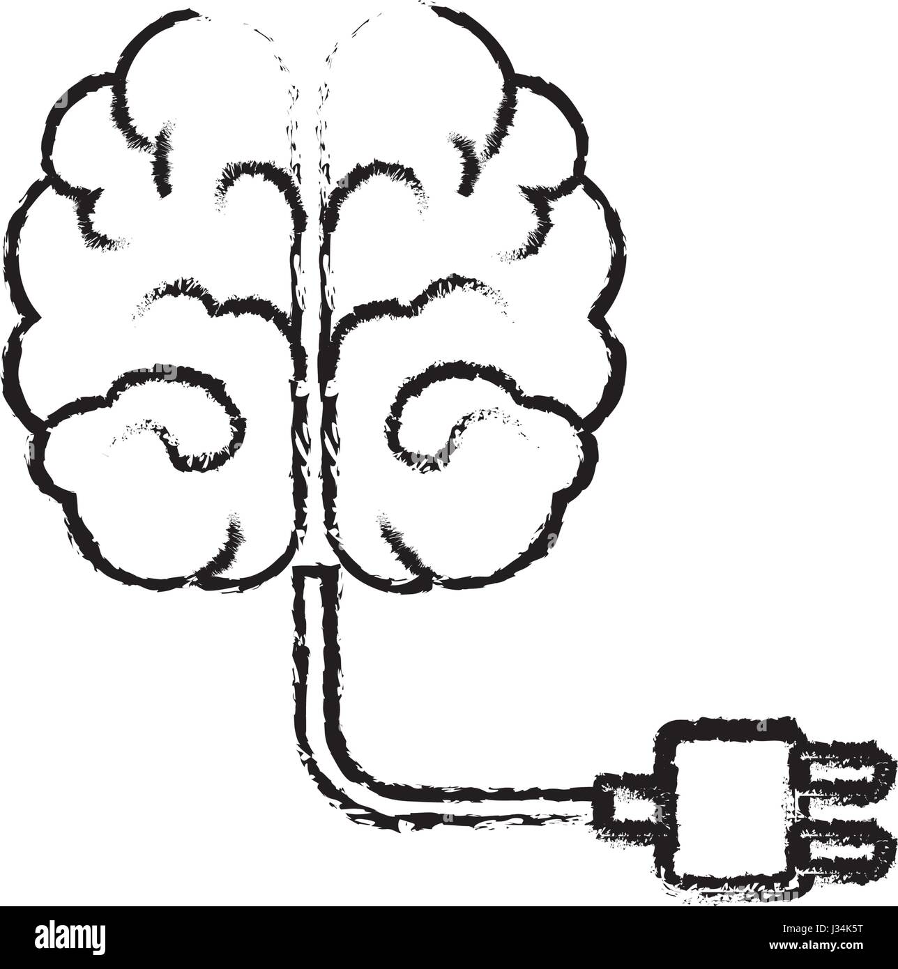 Plug into brain Stock Vector Images - Alamy