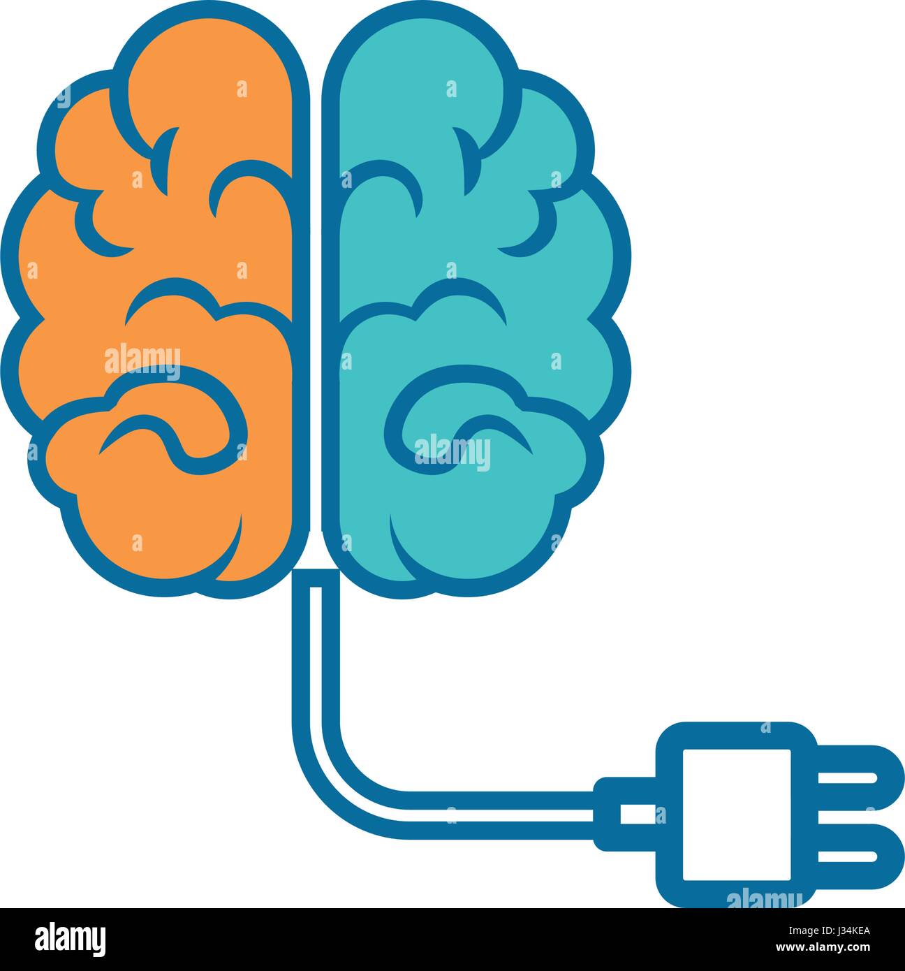 Plug brain Stock Vector Images - Alamy