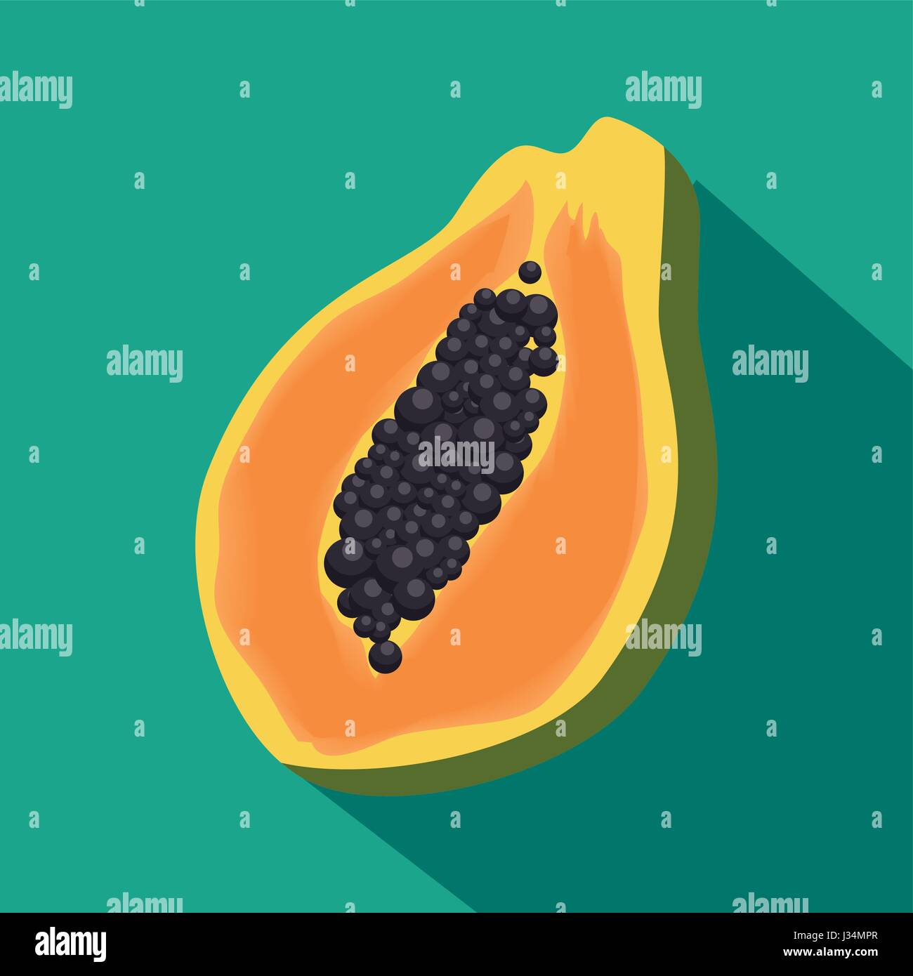 papaya tropical fruit icon Stock Vector Image & Art - Alamy