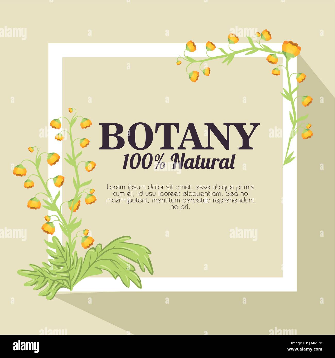 botany 100 percent natural Stock Vector Image & Art - Alamy