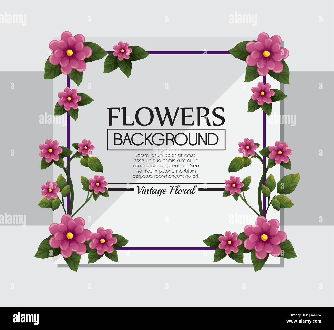cute flower frame decorative background Stock Vector Image & Art - Alamy