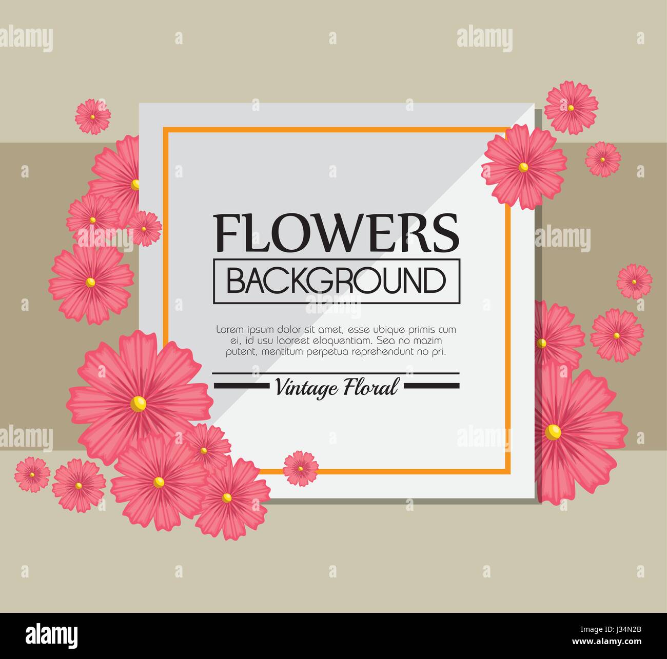 cute flower frame decorative background Stock Vector Image & Art - Alamy