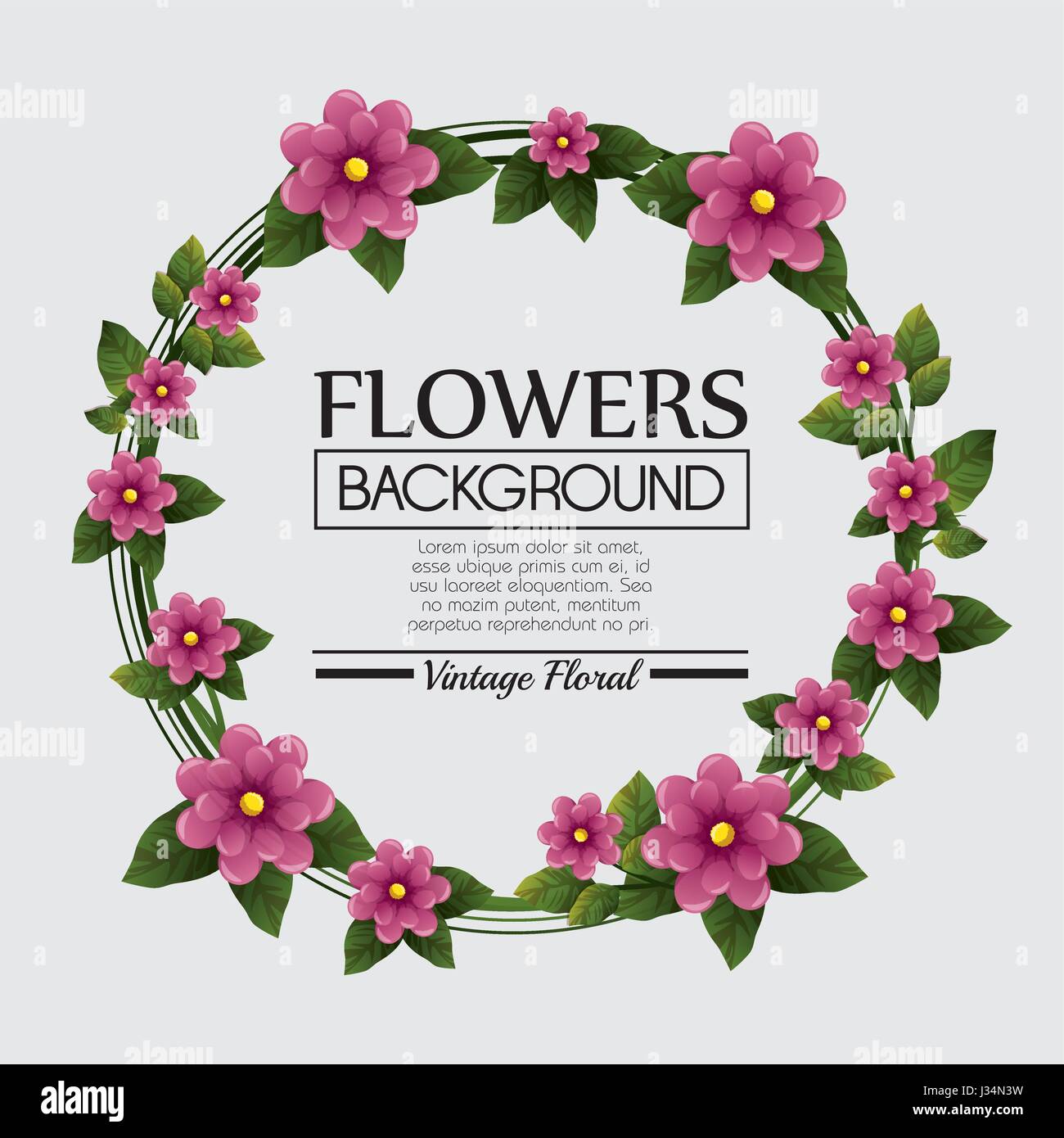 cute flower frame decorative background Stock Vector Image & Art - Alamy