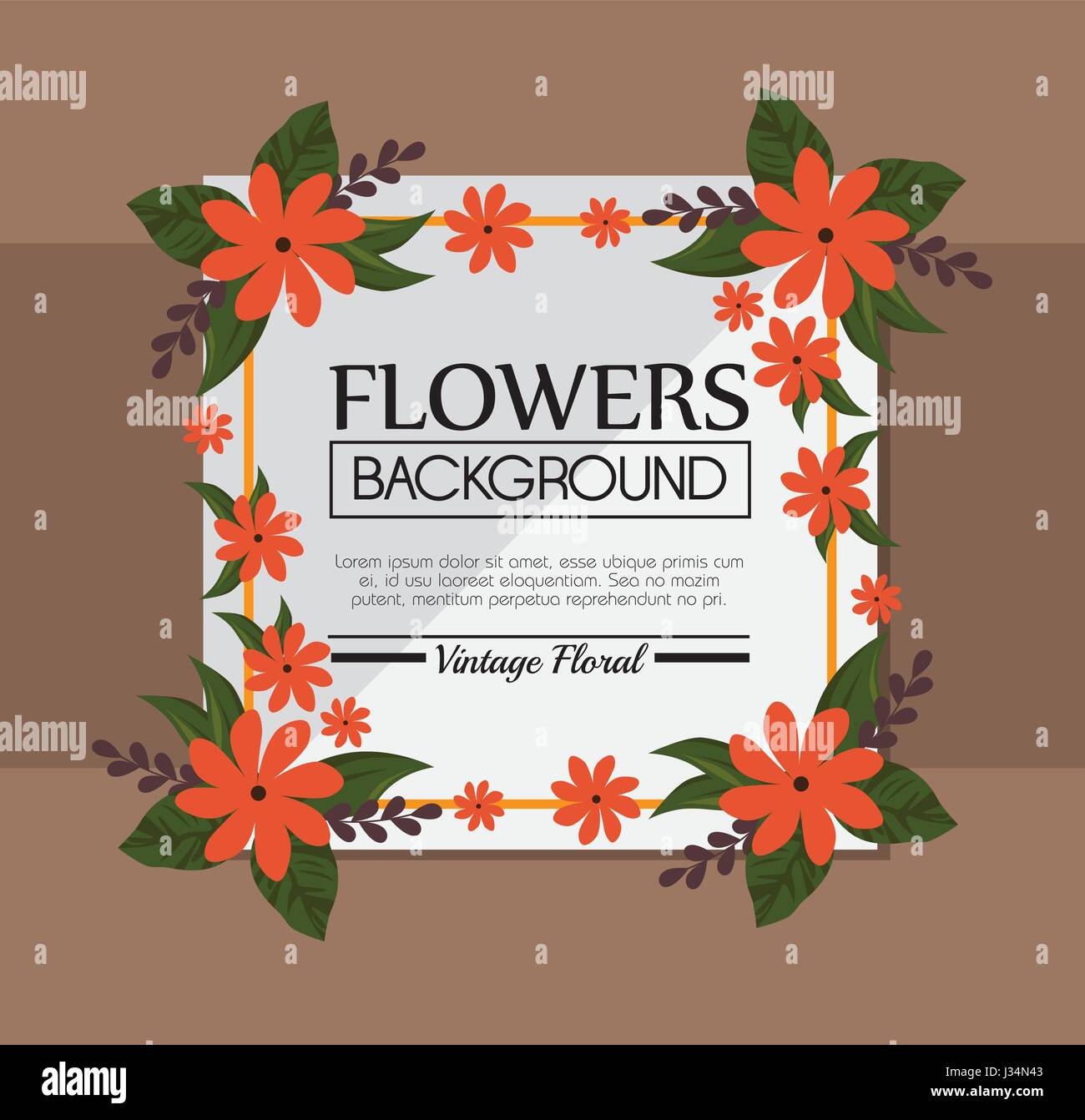 cute flower frame decorative background Stock Vector Image & Art - Alamy