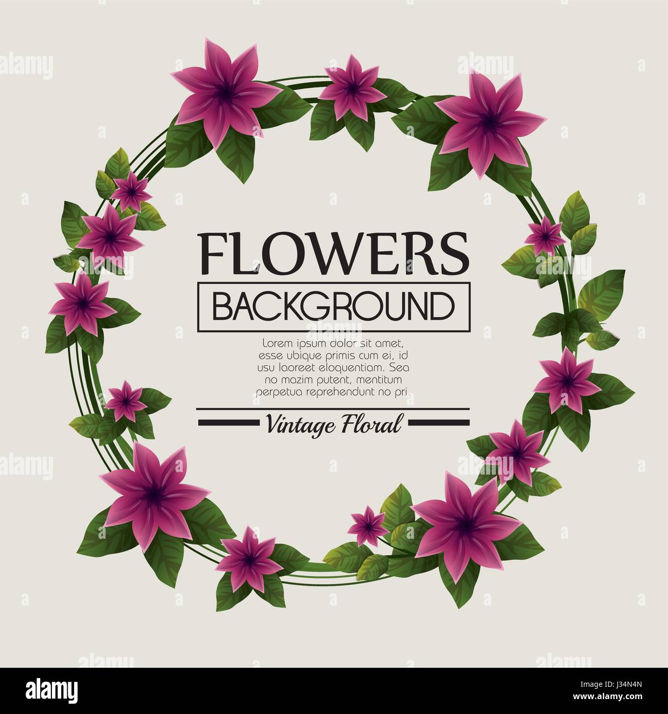 cute flower frame decorative background Stock Vector Image & Art - Alamy