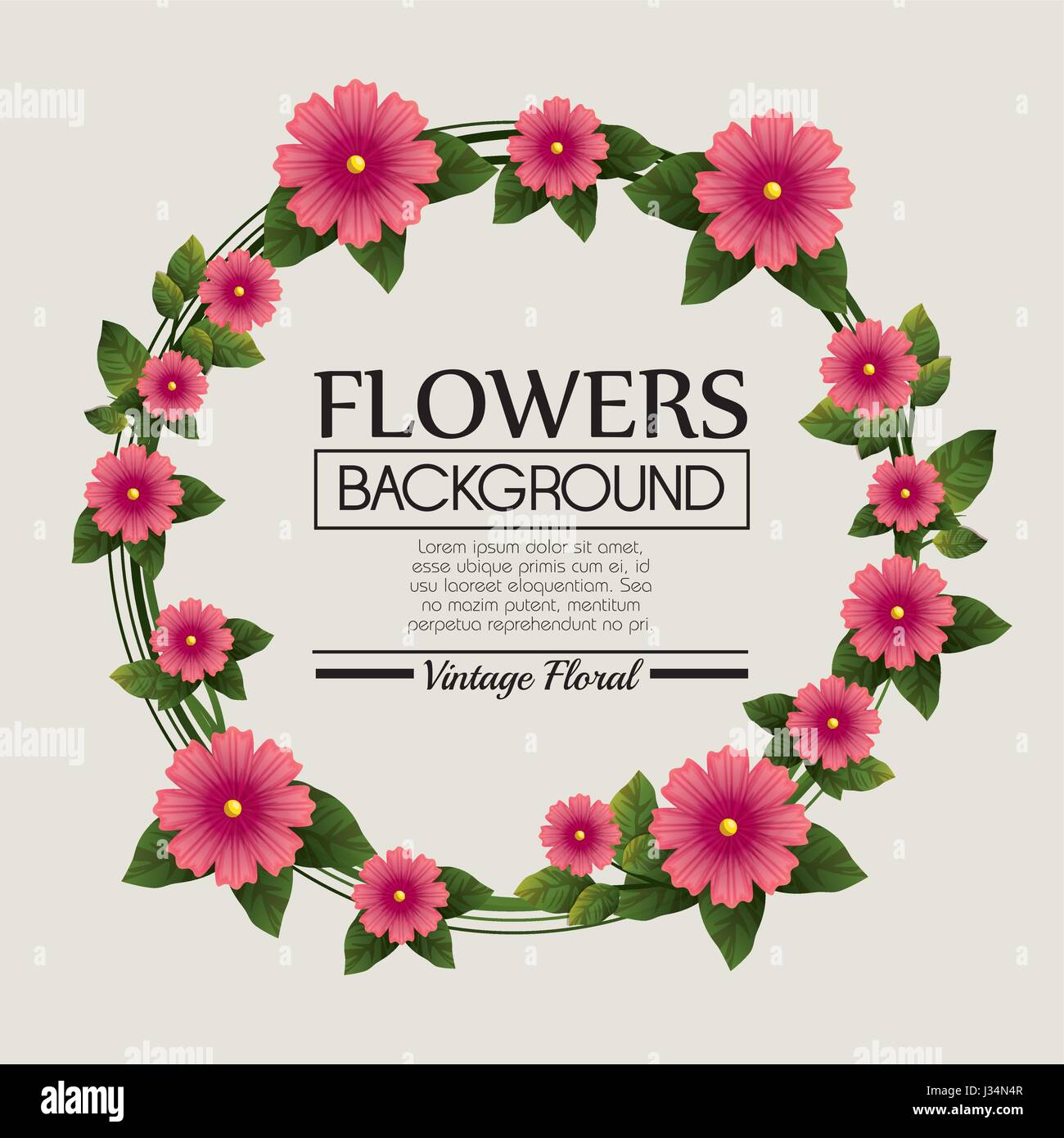 cute flower frame decorative background Stock Vector Image & Art - Alamy