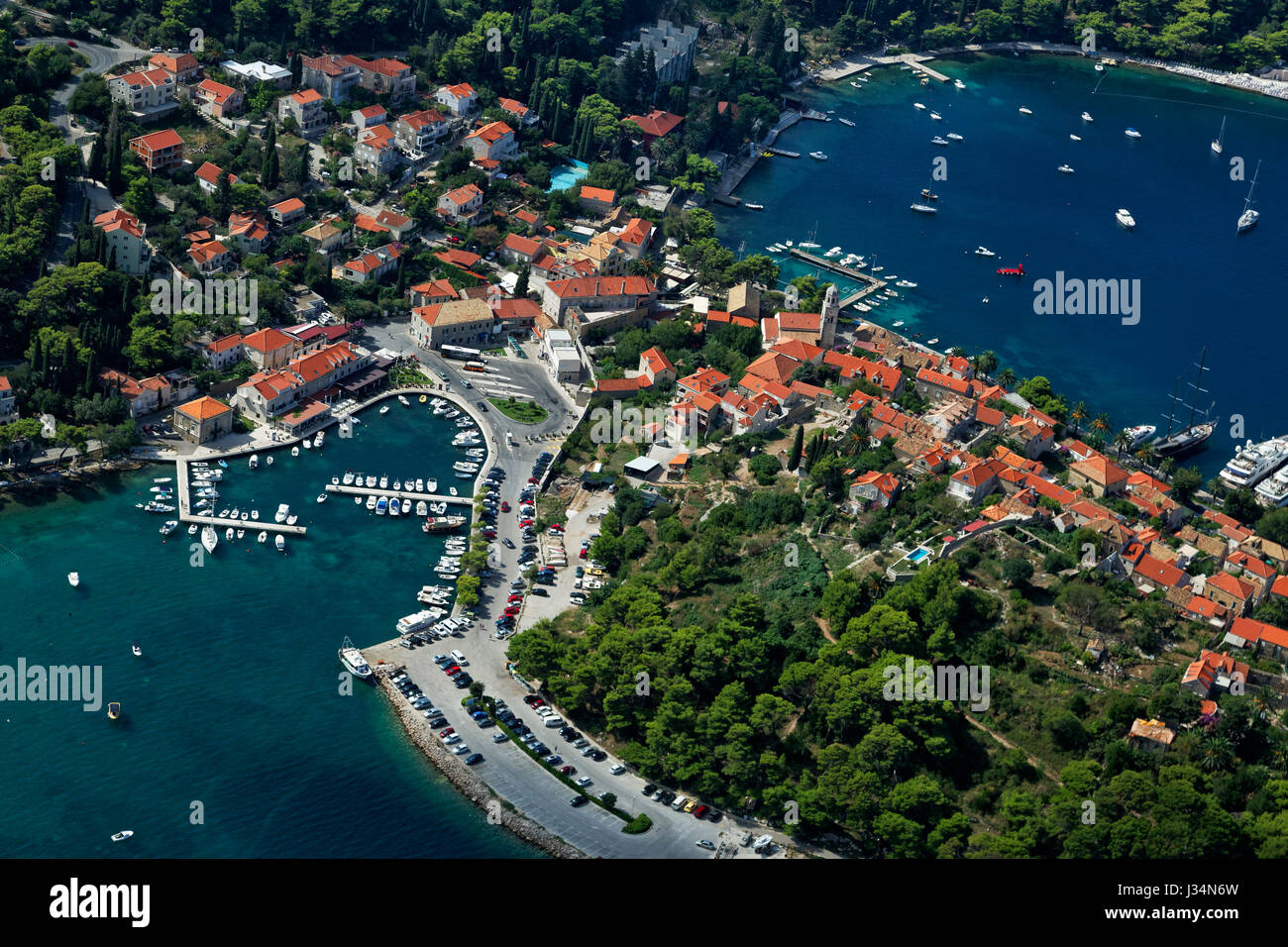 Aerial view of Cavtat town in Adriatic coast of Croatia Stock Photo - Alamy