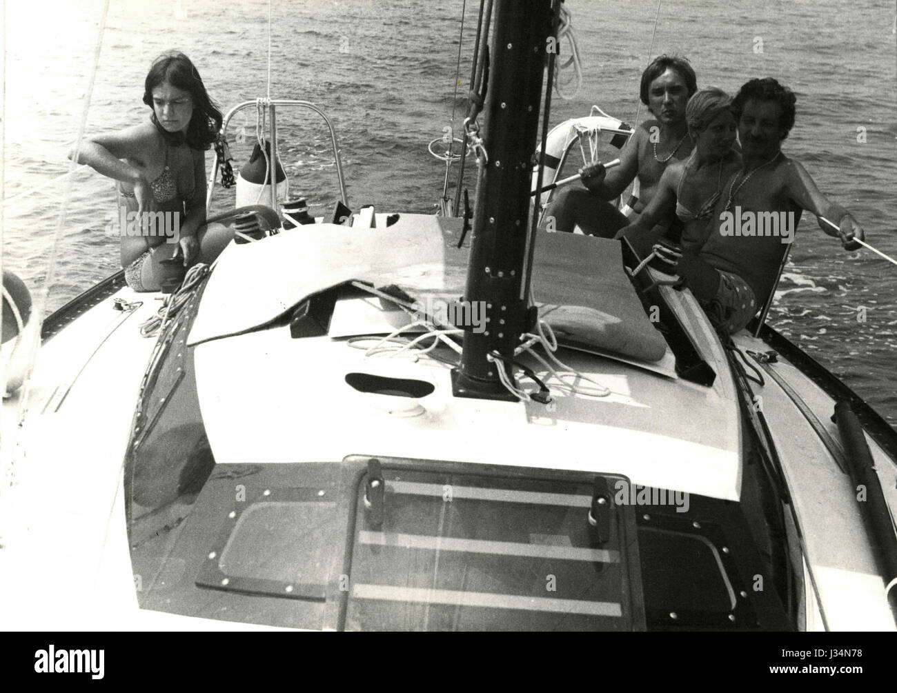 Casting off on a sailing boat, Italy Stock Photo - Alamy