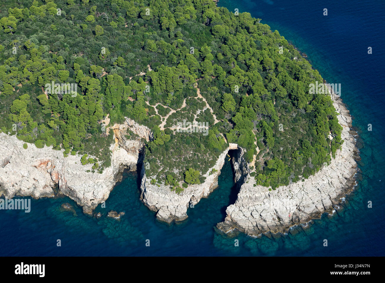 Aerial view of Lokrum Island near Dubrovnik Stock Photo - Alamy
