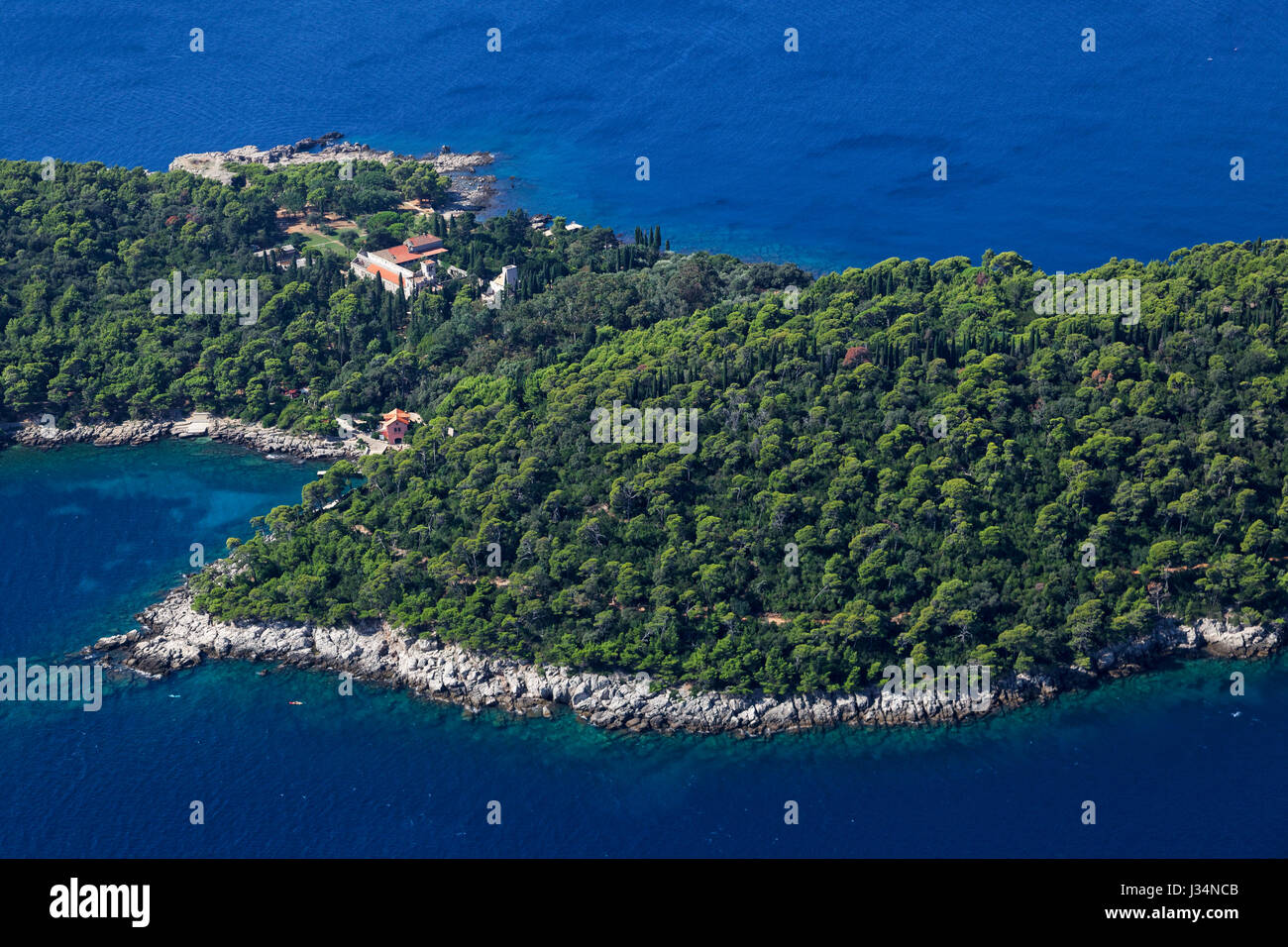 Aerial view of Lokrum Island near Dubrovnik Stock Photo - Alamy