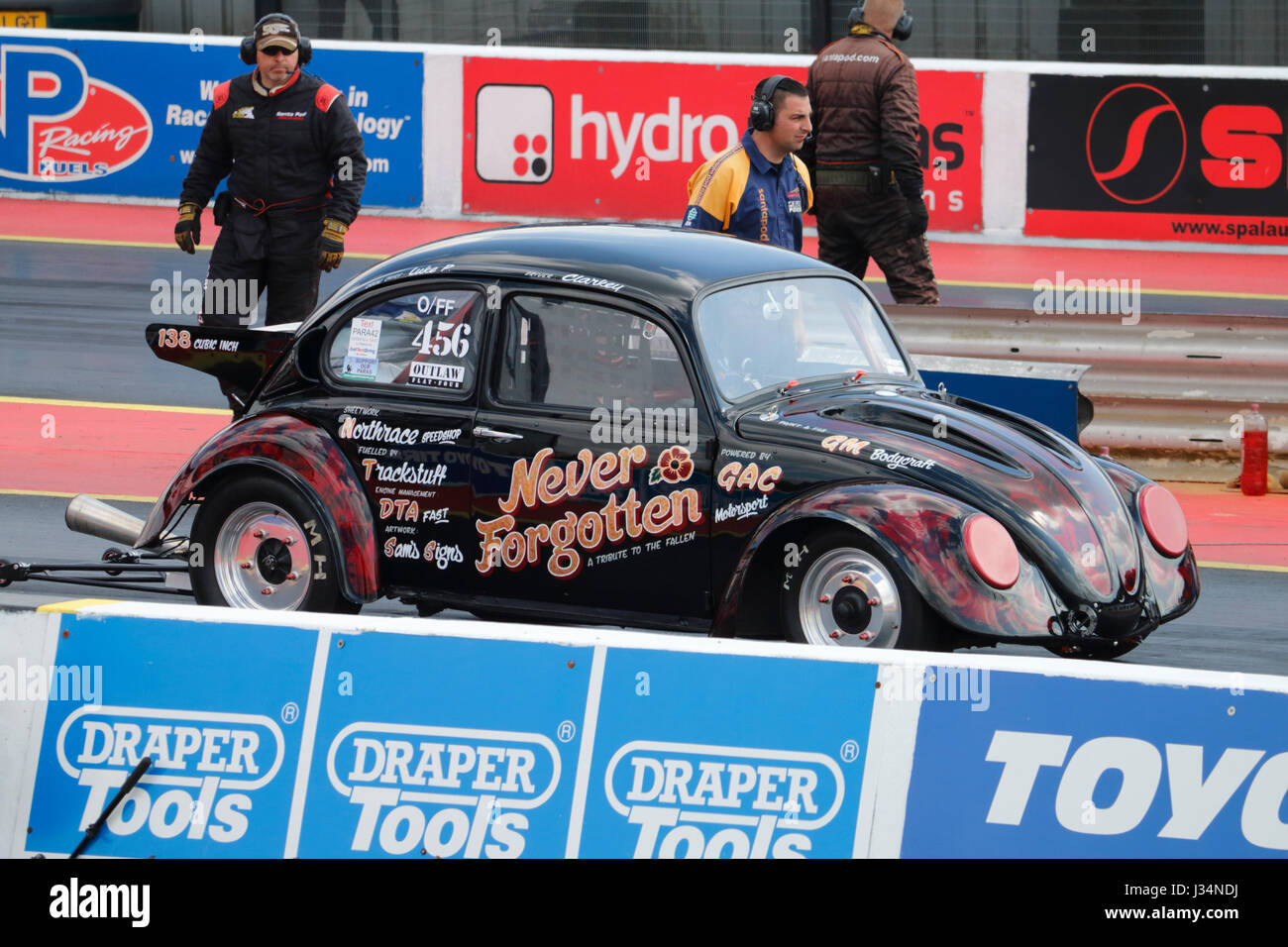 A VW Beetle hot rod at the Santa Pod raceway in England Stock Photo - Alamy