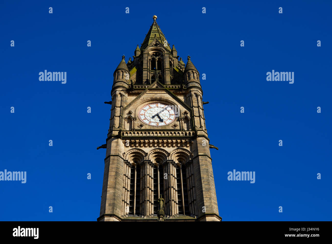 Manchester city centre Town Hall clock tower Stock Photo - Alamy