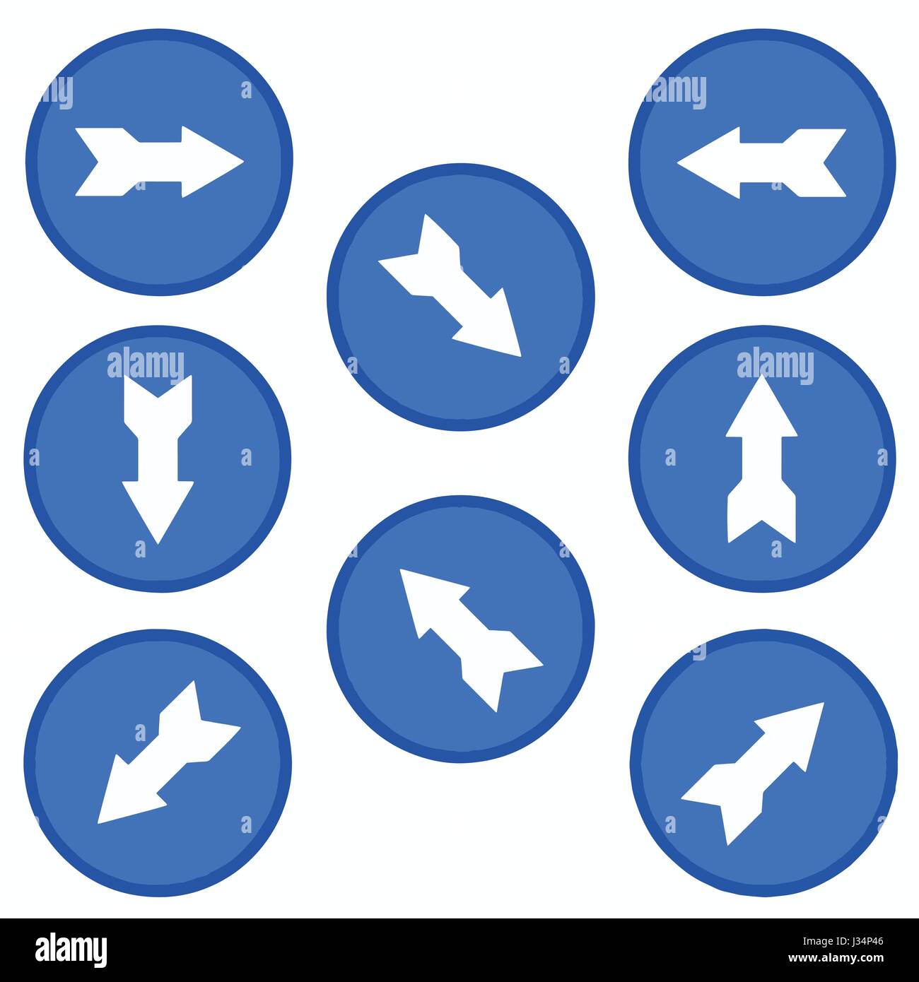 vector set - arrows in blue circles Stock Vector Image & Art - Alamy