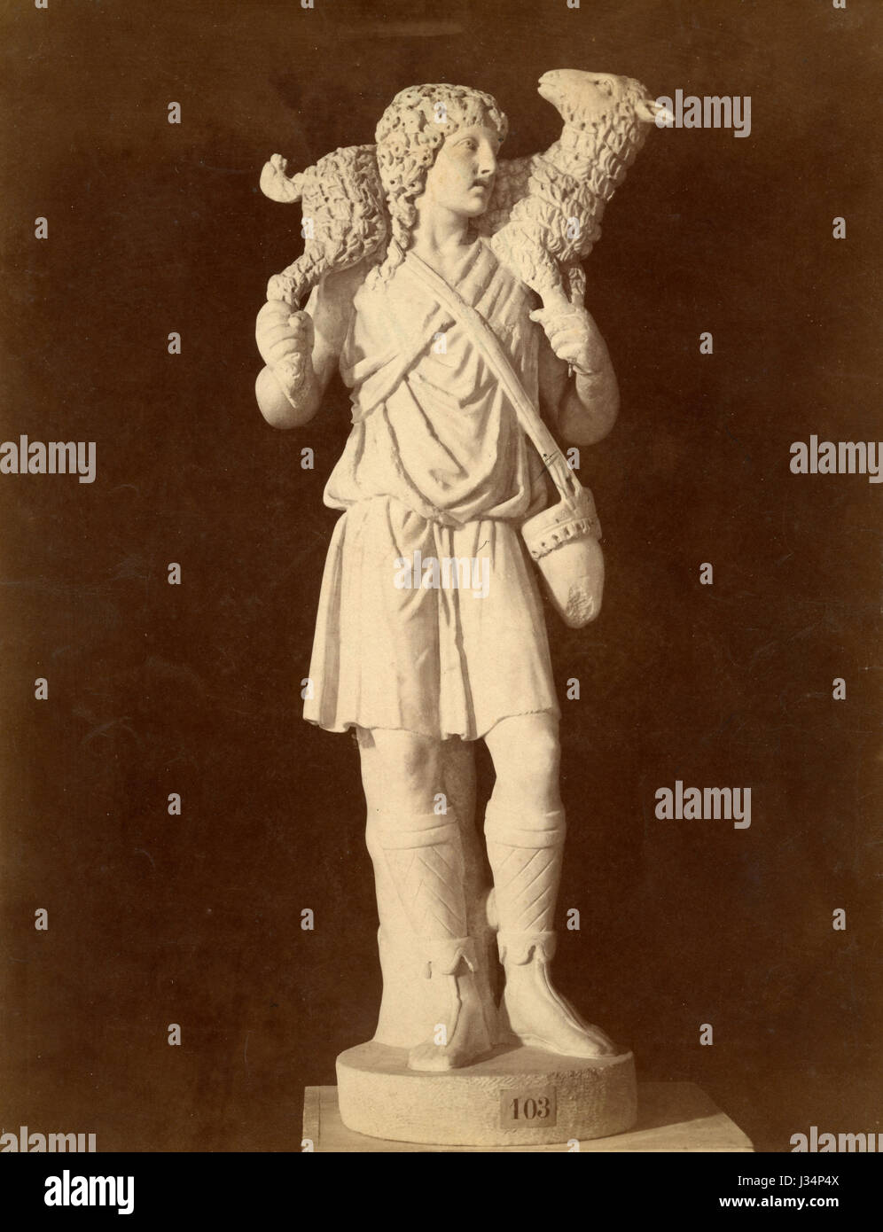The Good Shepherd, marble statue at Lateran Museum, Rome, Italy Stock ...