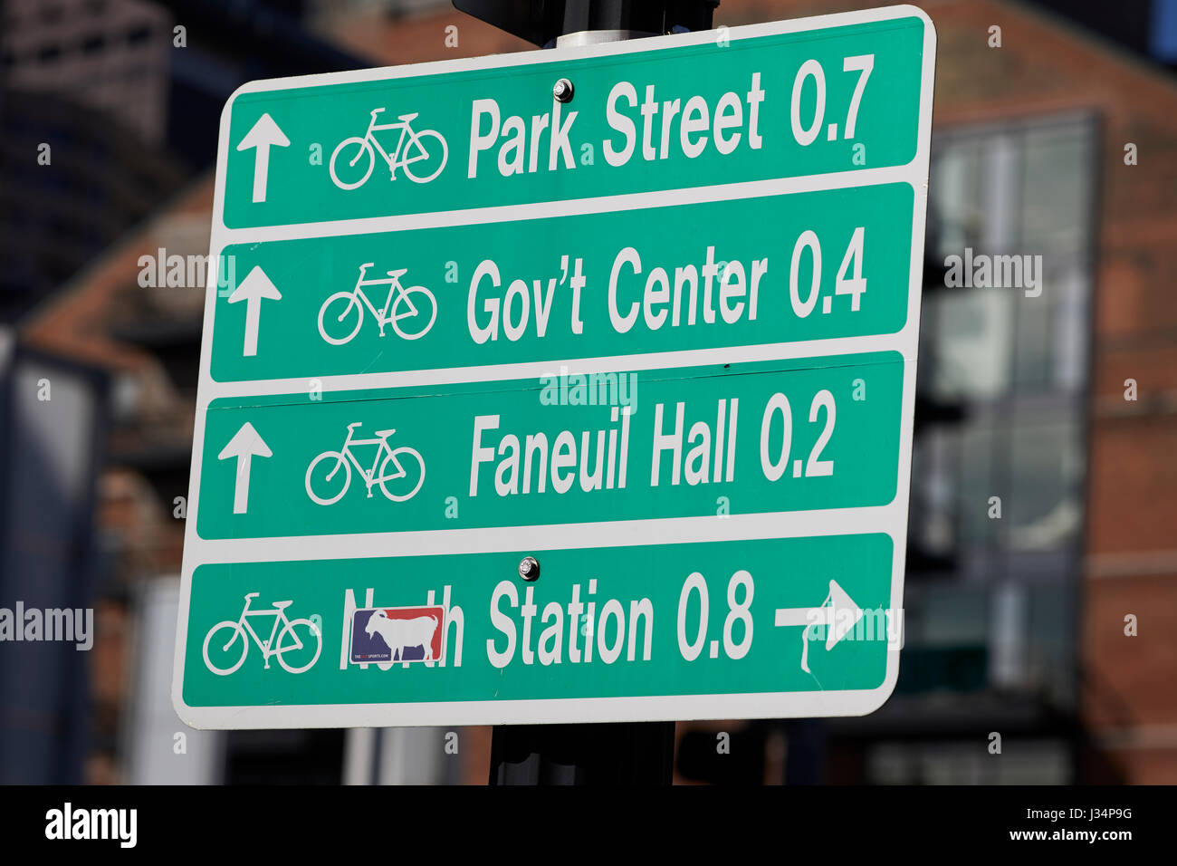 cycle destination sign Boston Massachusetts, United States, USA Stock ...