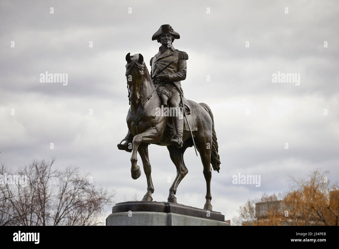 Equestrian Statue of George Washington, designed Thomas Ball Boston ...