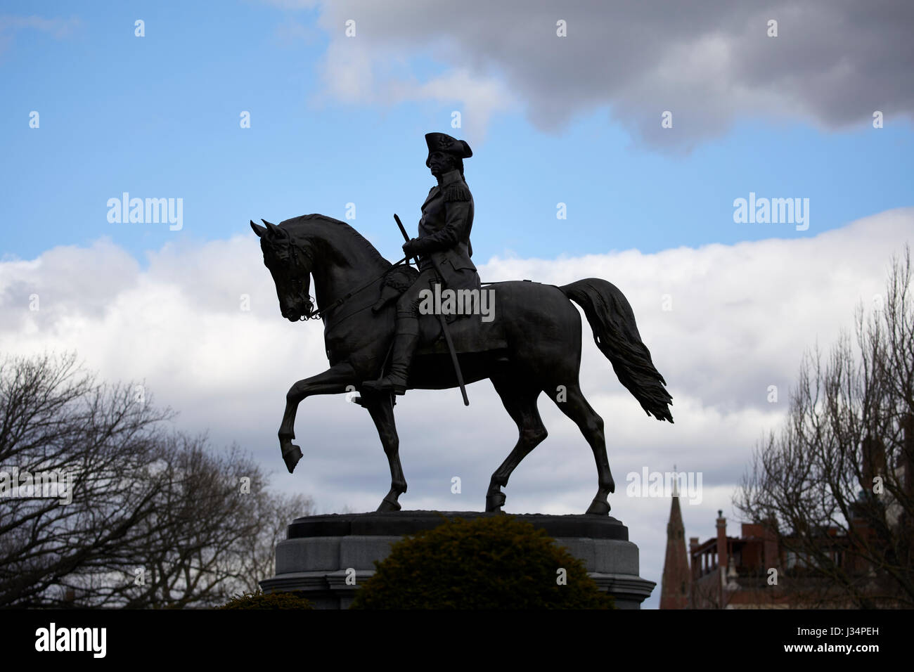 Equestrian Statue of George Washington, designed Thomas Ball Boston ...