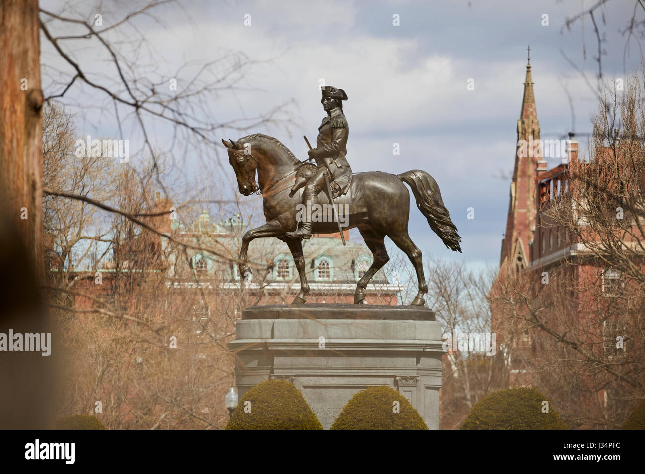 Equestrian Statue of George Washington, designed Thomas Ball Boston ...