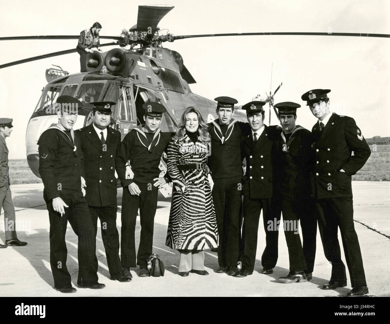 Italian showgirl Paola Piccini with sailors of the Italian Navy Stock ...