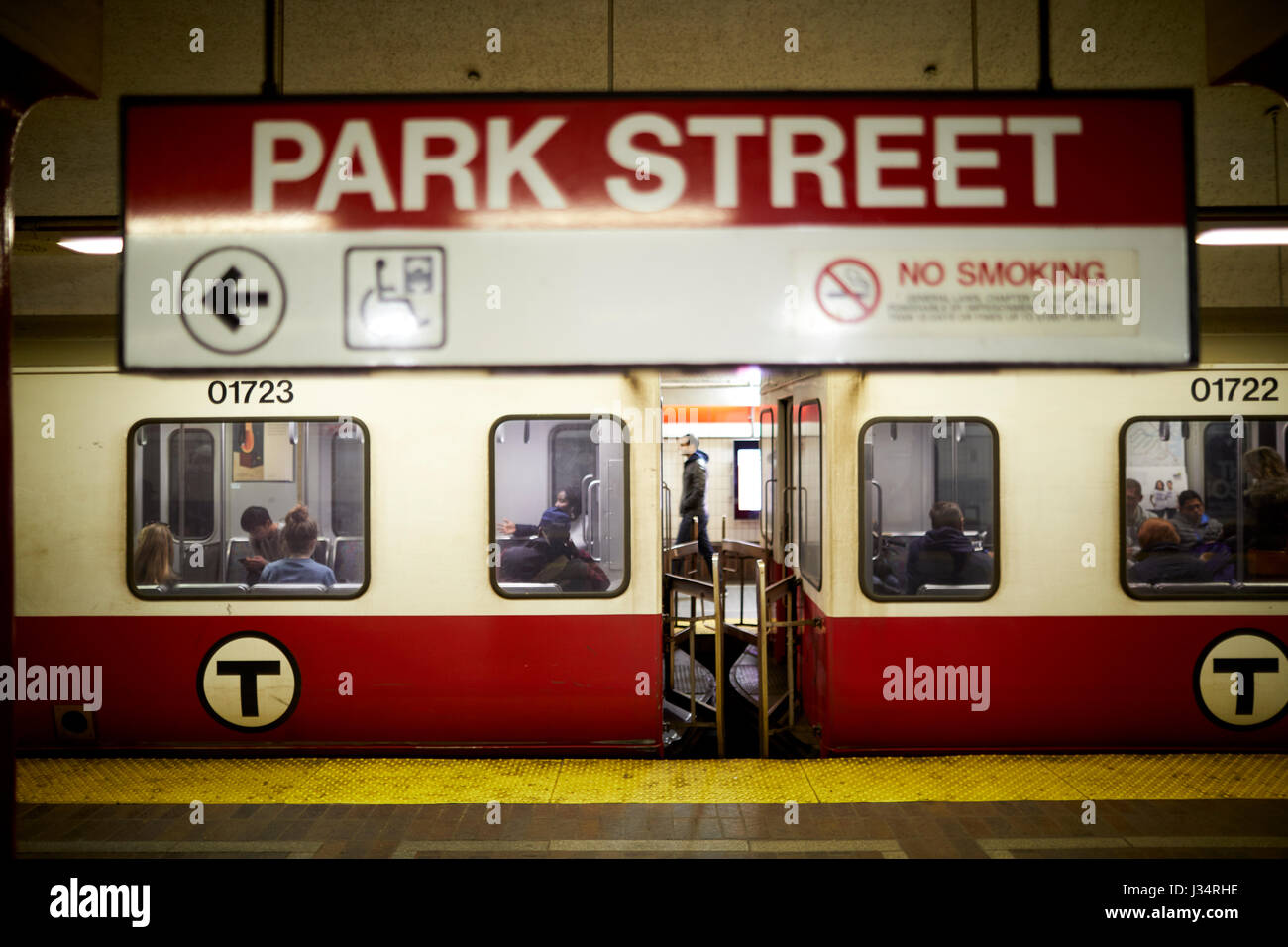 Massachusetts Bay Transportation Authority (MBTA) red Line Park Street ...