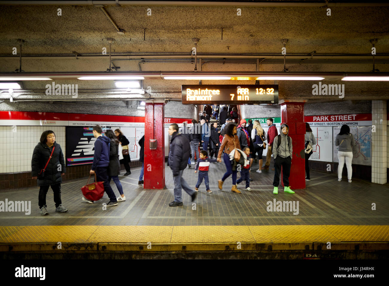 Massachusetts Bay Transportation Authority (MBTA) red Line Park Street ...