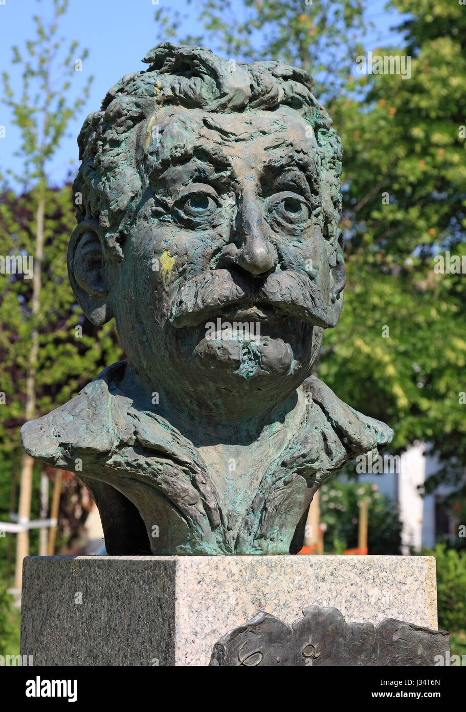 statue of the writer Giovannino Guareschi in the Parco Giovannino ...