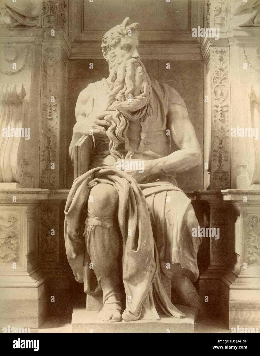 Michelangelo Buonarroti Moses Side View Of Famous Sculpture Of Moses