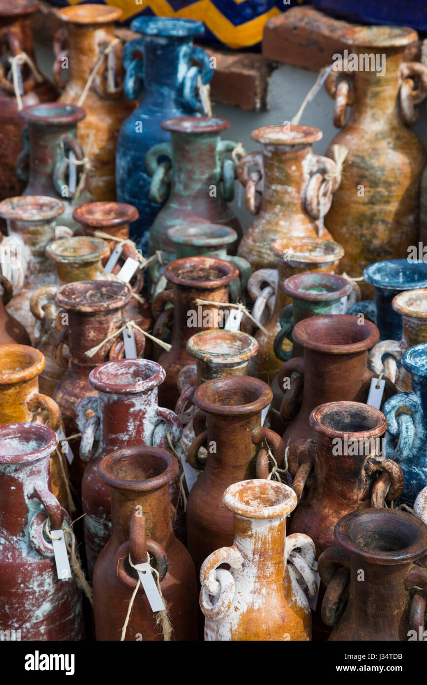 Tubac, Arizona - Arts and crafts displayed for sale in a southern ...