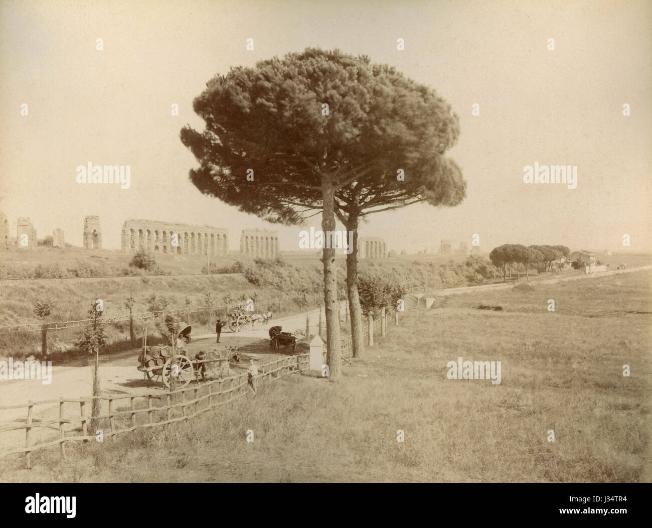 Aqua Claudia aqueduct on the Appain Way, Rome, Italy Stock Photo - Alamy