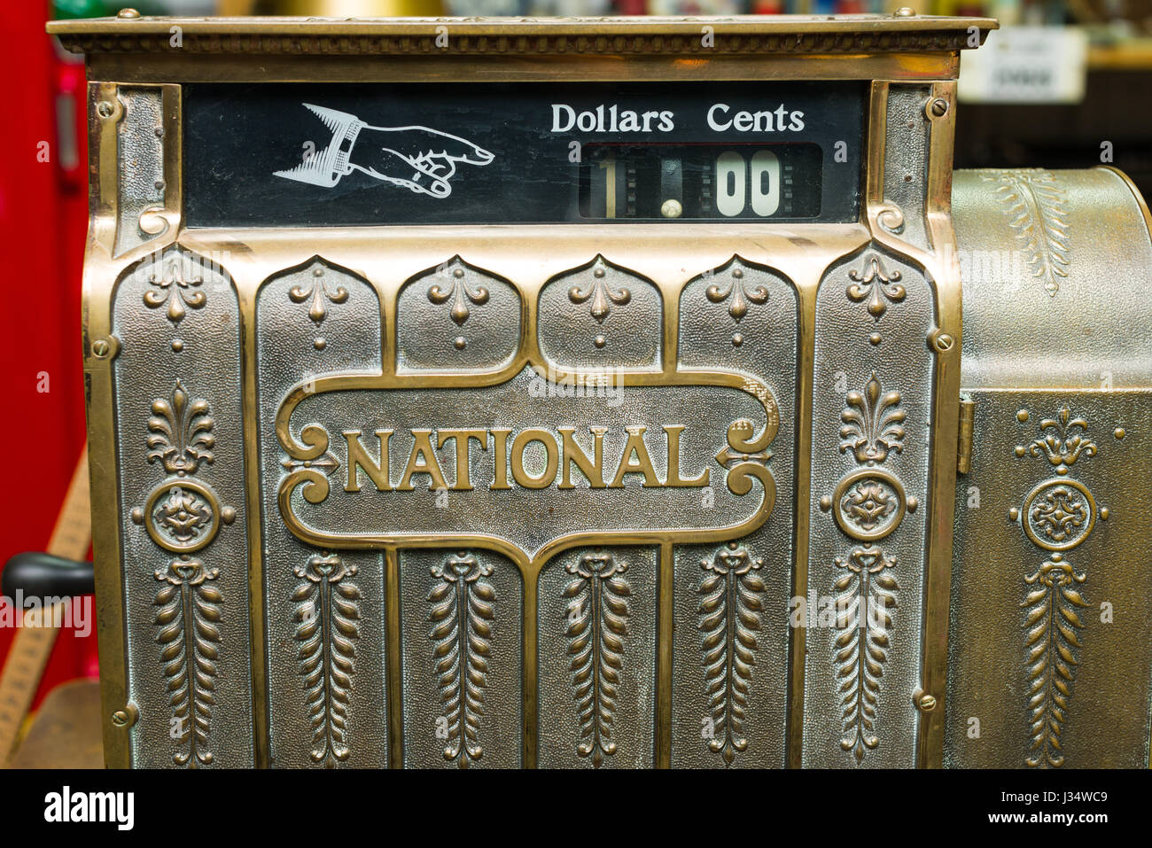 Antique Mechanical Metal Cash Register Stock Photo - Alamy