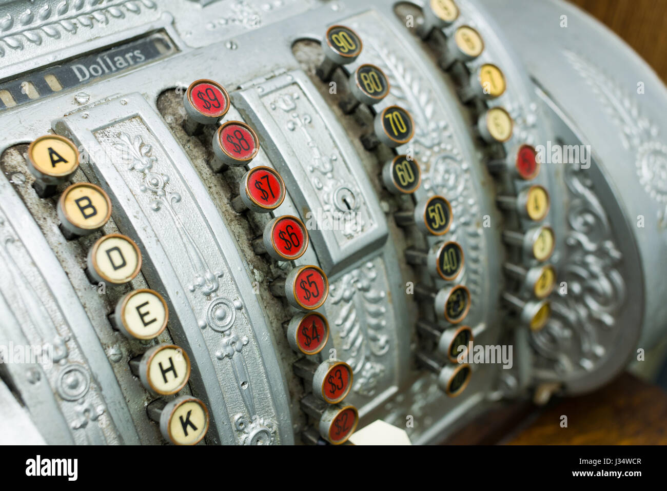 Antique Mechanical Metal Cash Register Stock Photo - Alamy