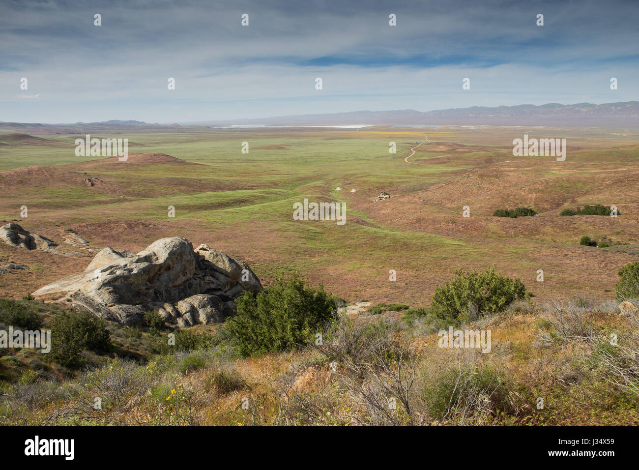 Carrizo Plain National Monument in California USA with soda lake in the ...