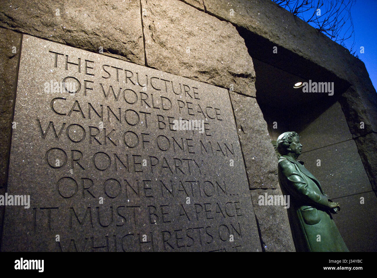A bronze statue of first lady Eleanor Roosevelt at the Franklin Delano ...