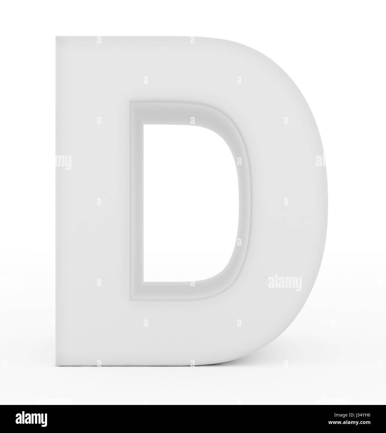 letter D 3d white isolated on white - 3d rendering Stock Photo - Alamy