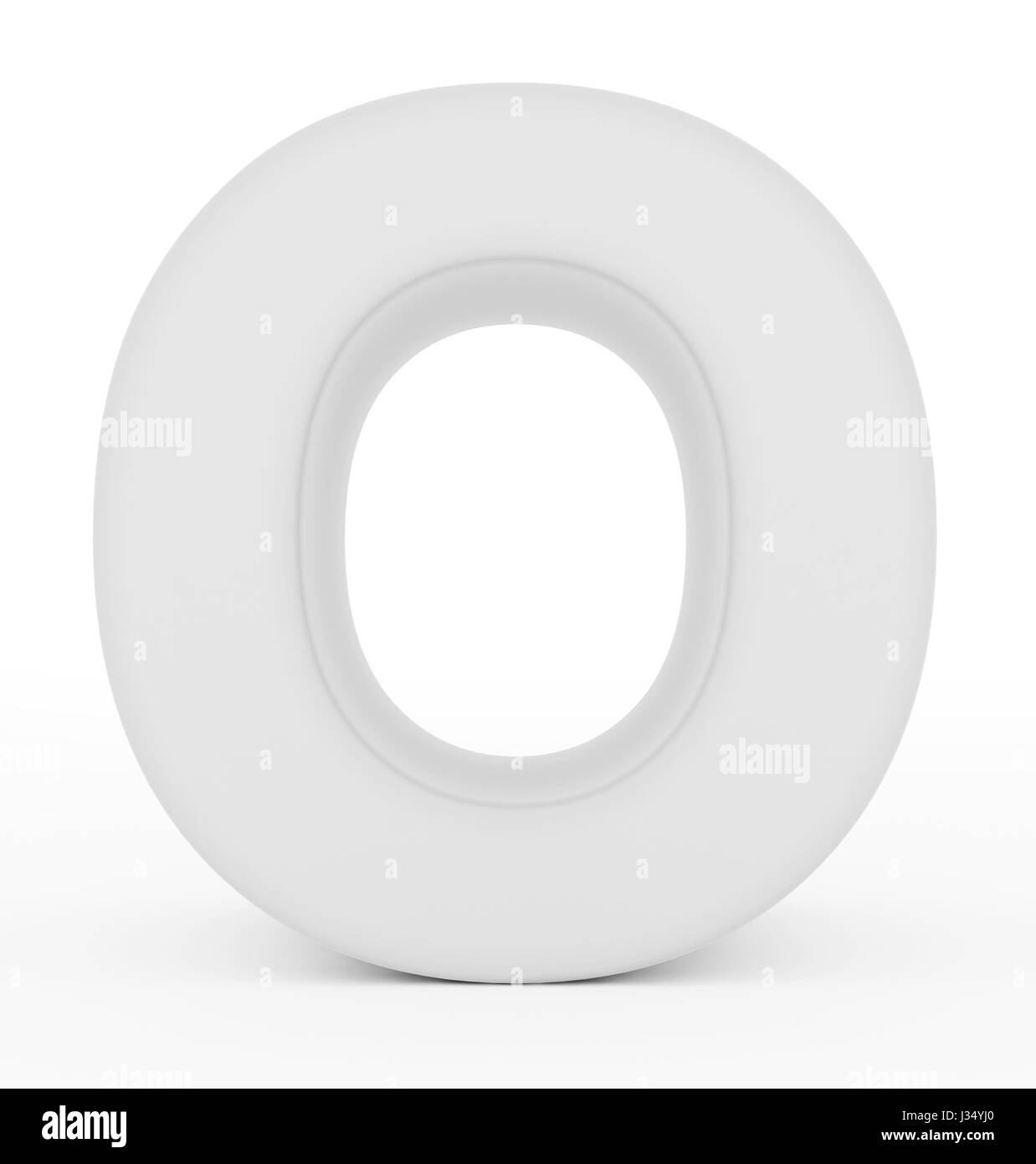 letter O 3d white isolated on white - 3d rendering Stock Photo - Alamy