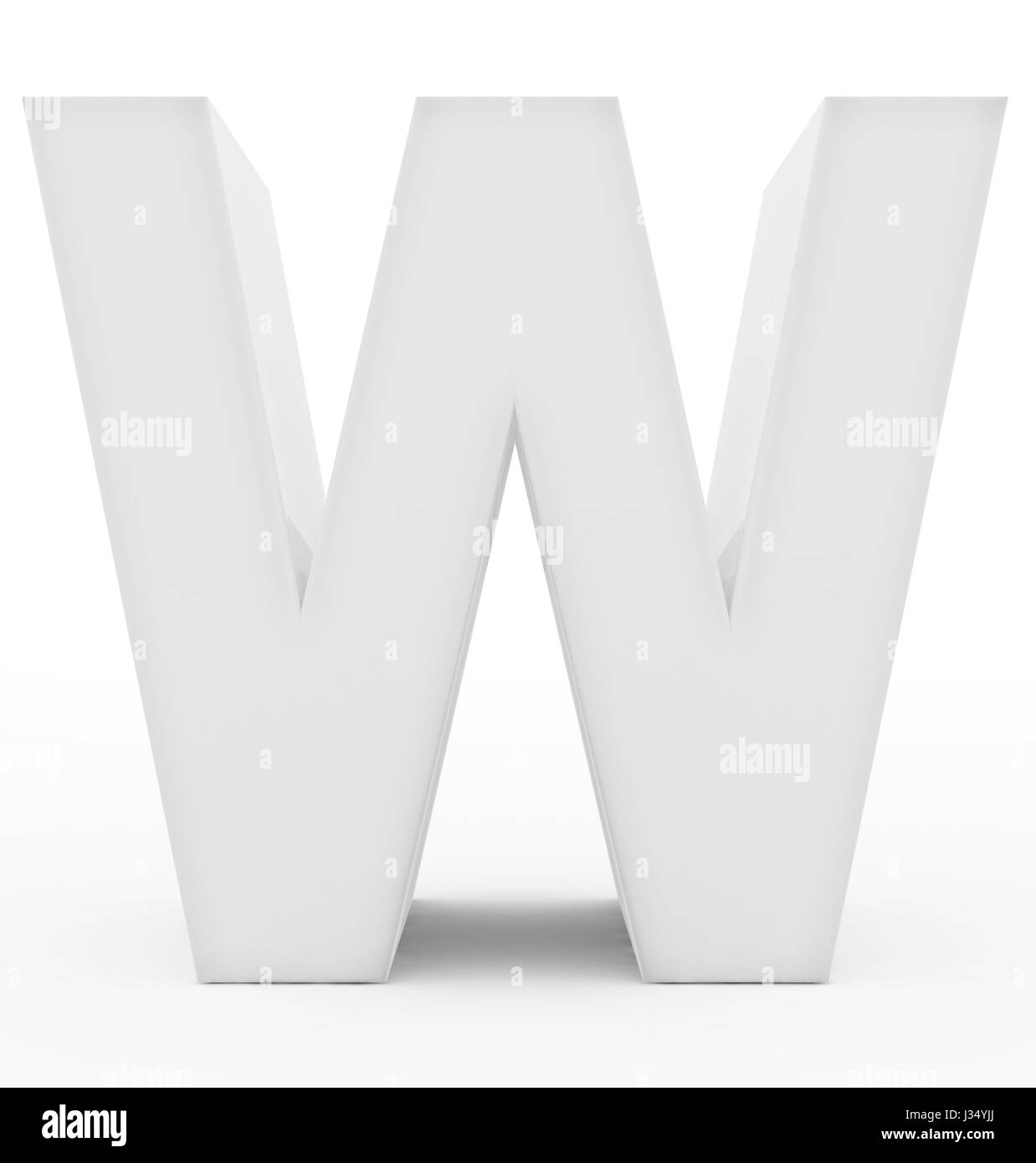 letter W 3d white isolated on white - 3d rendering Stock Photo - Alamy