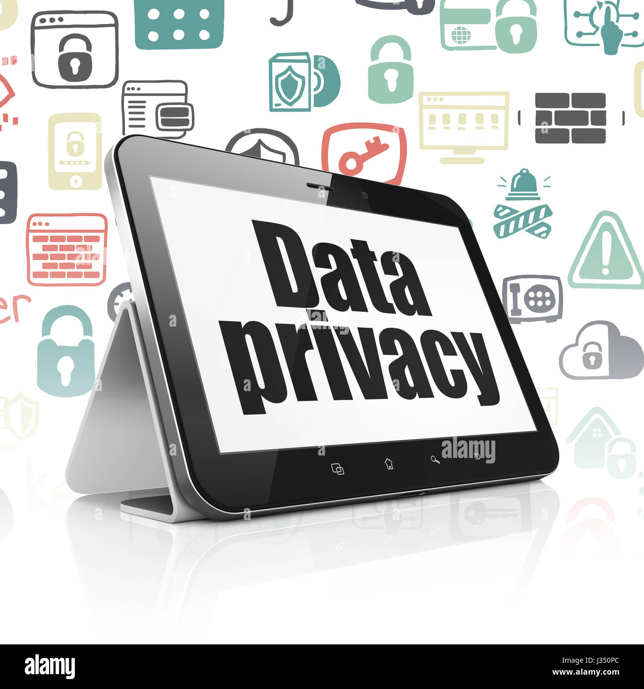 Privacy concept: Tablet Computer with Data Privacy on display Stock ...