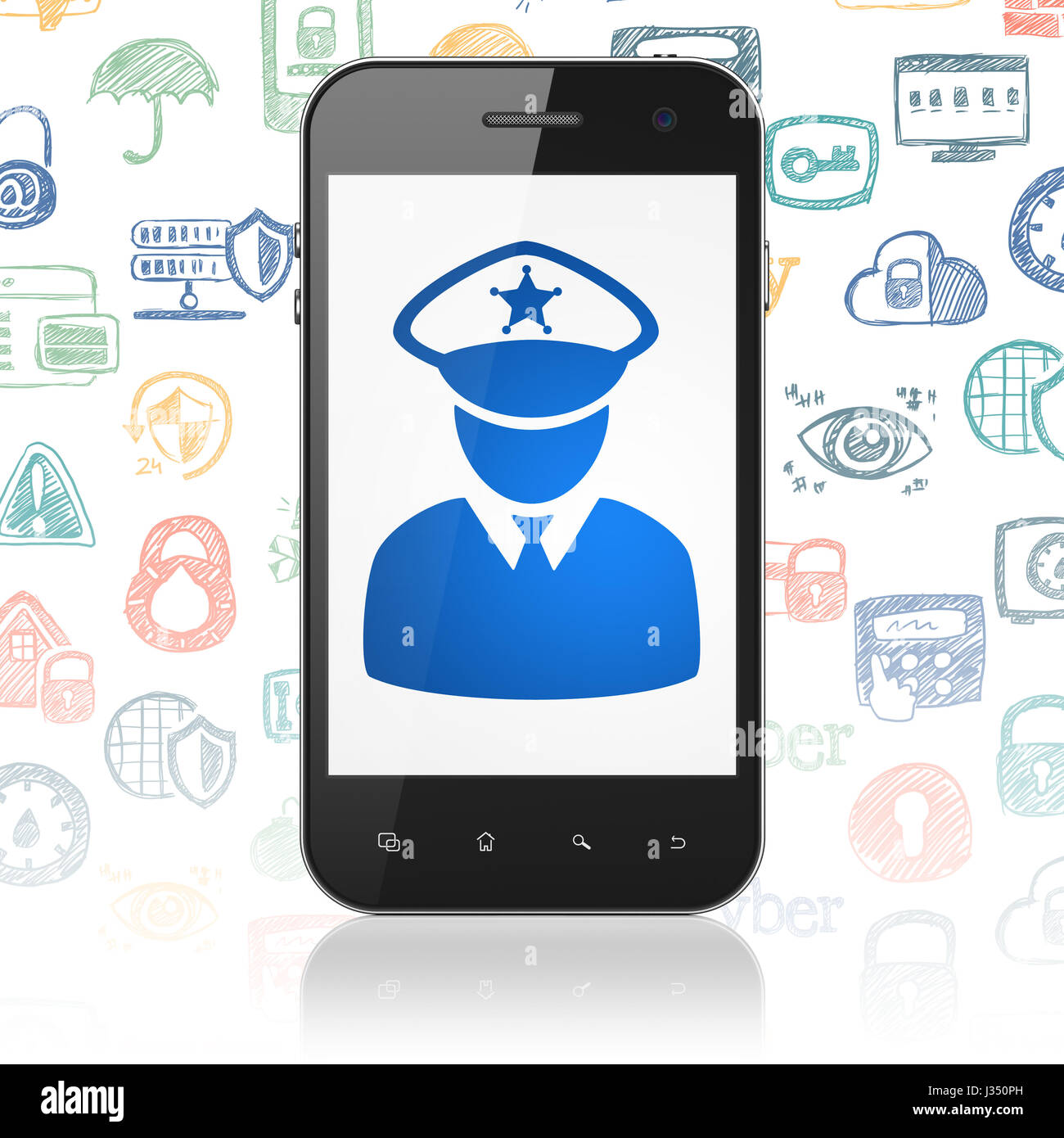 Safety concept: Smartphone with Police on display Stock Photo - Alamy