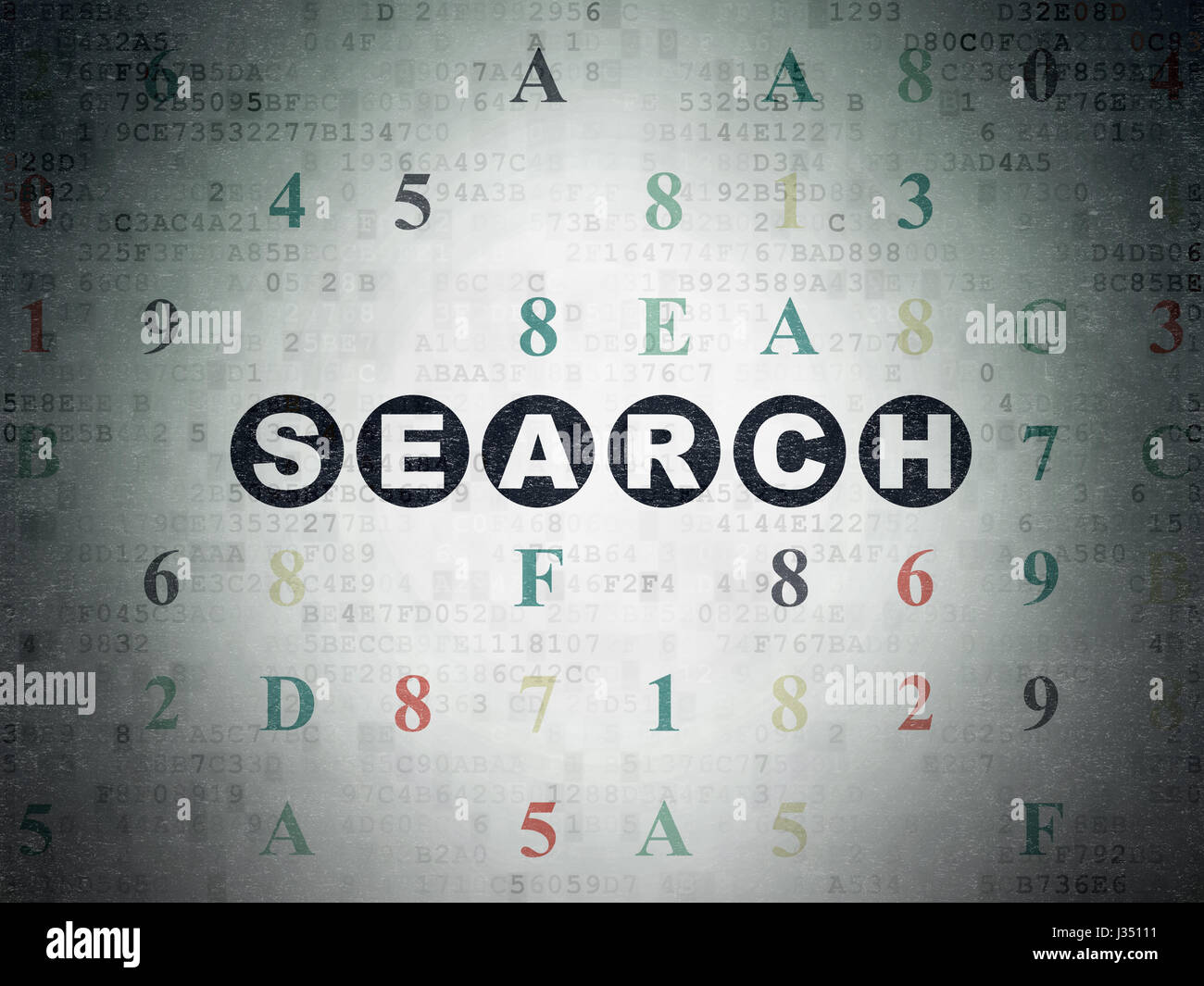 Web design concept: Search on Digital Data Paper background Stock Photo ...