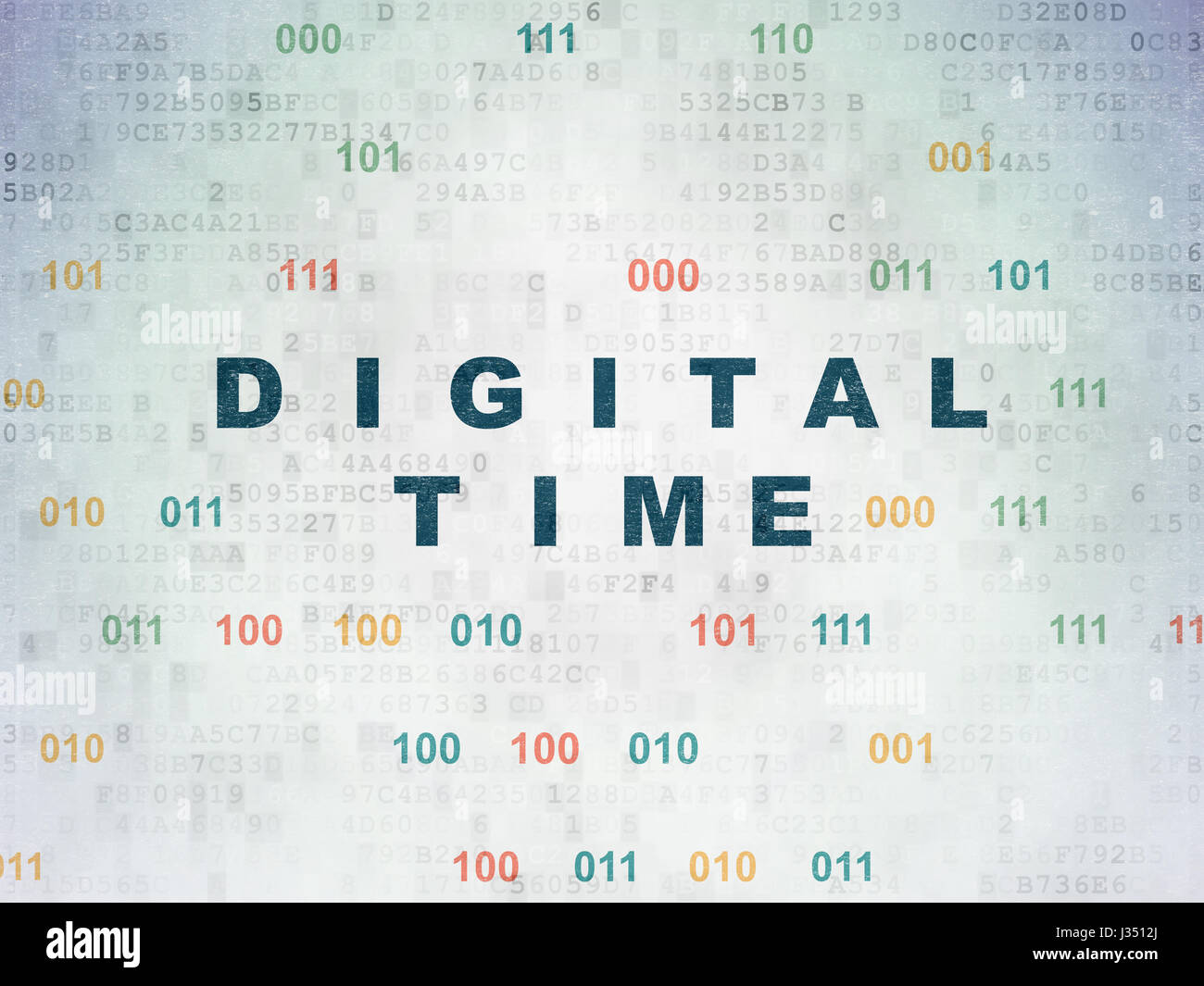 Time concept: Digital Time on Digital Data Paper background Stock Photo ...