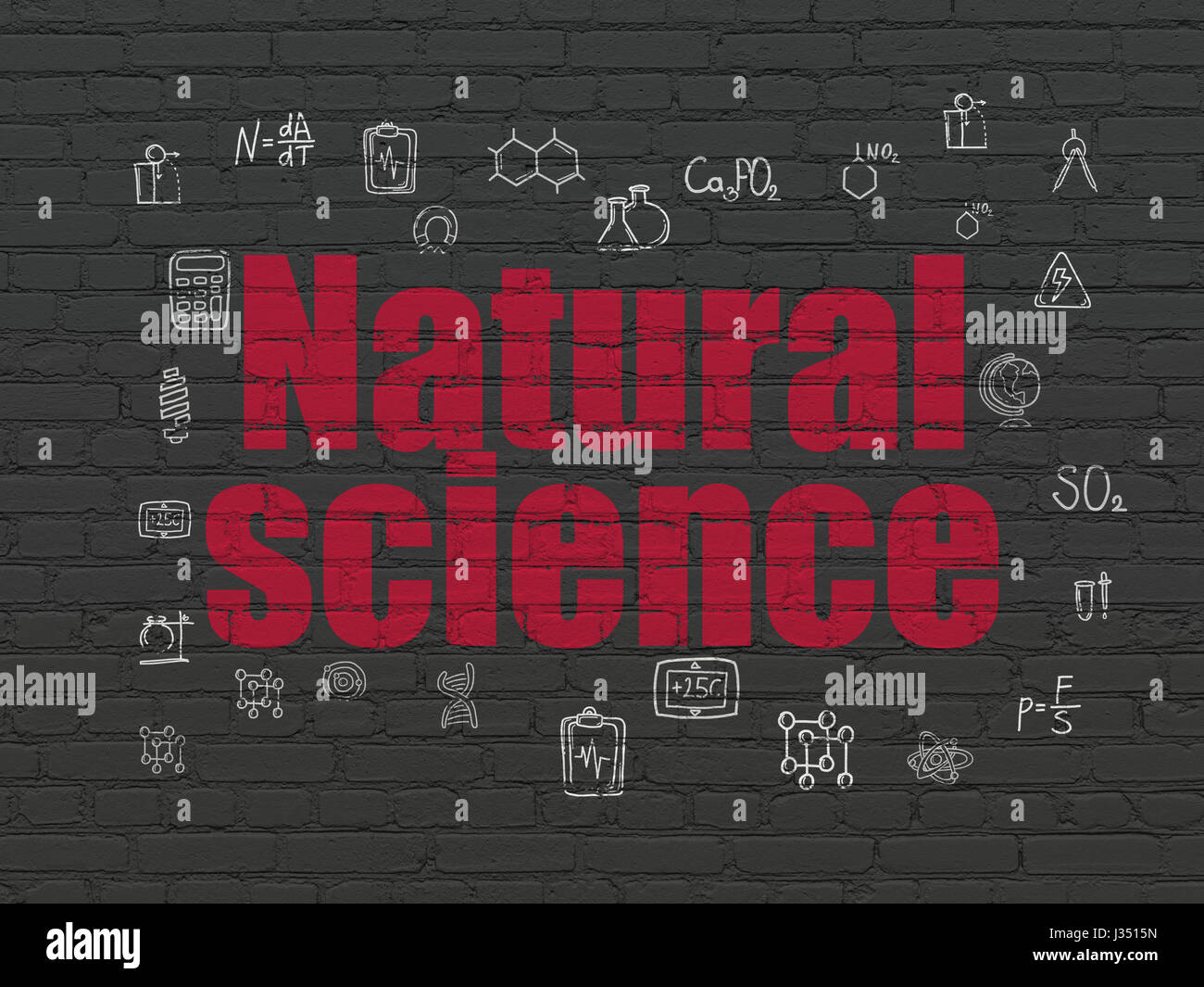 Science concept: Natural Science on wall background Stock Photo - Alamy