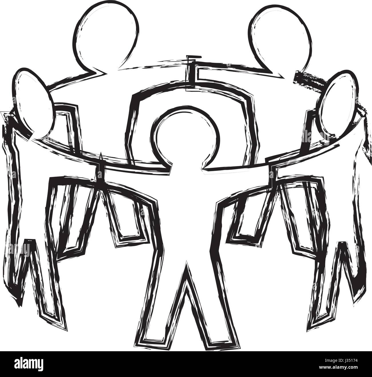 Teamwork abstract symbol Stock Vector Image & Art - Alamy