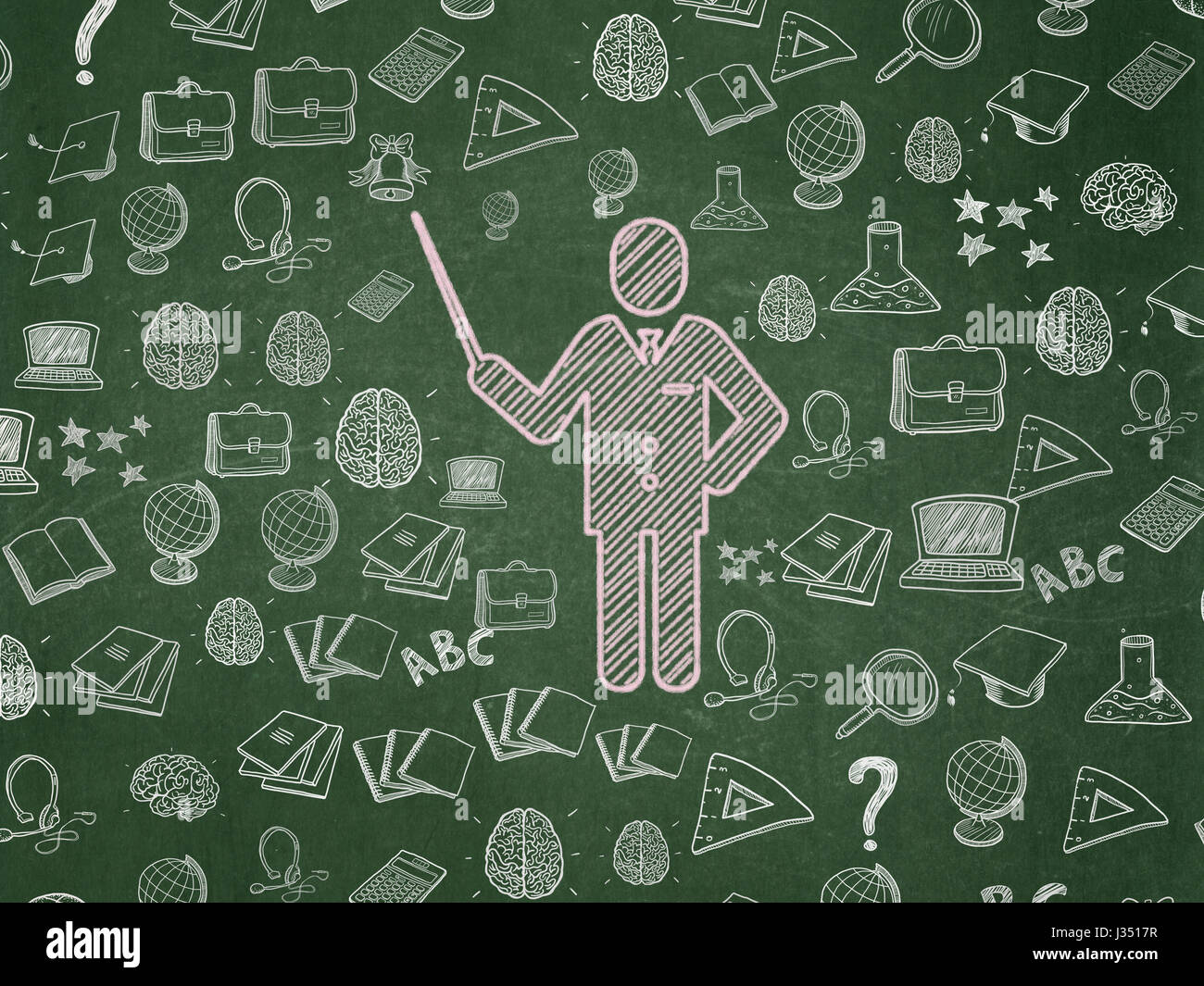 Education concept: Teacher on School board background Stock Photo - Alamy