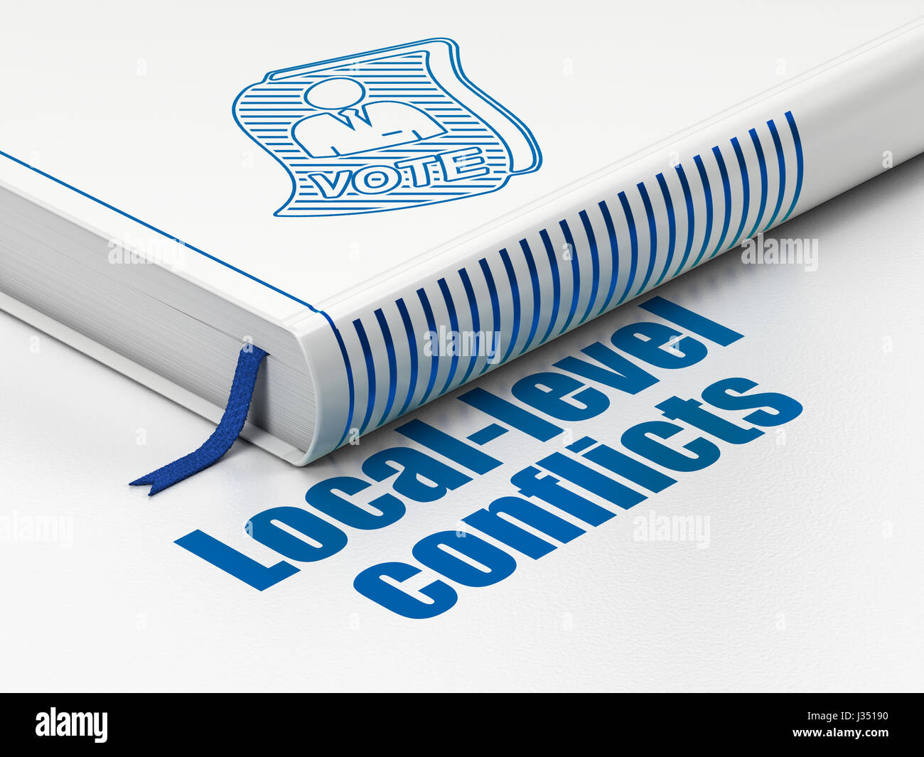 Politics concept: book Ballot, Local-level Conflicts on white ...