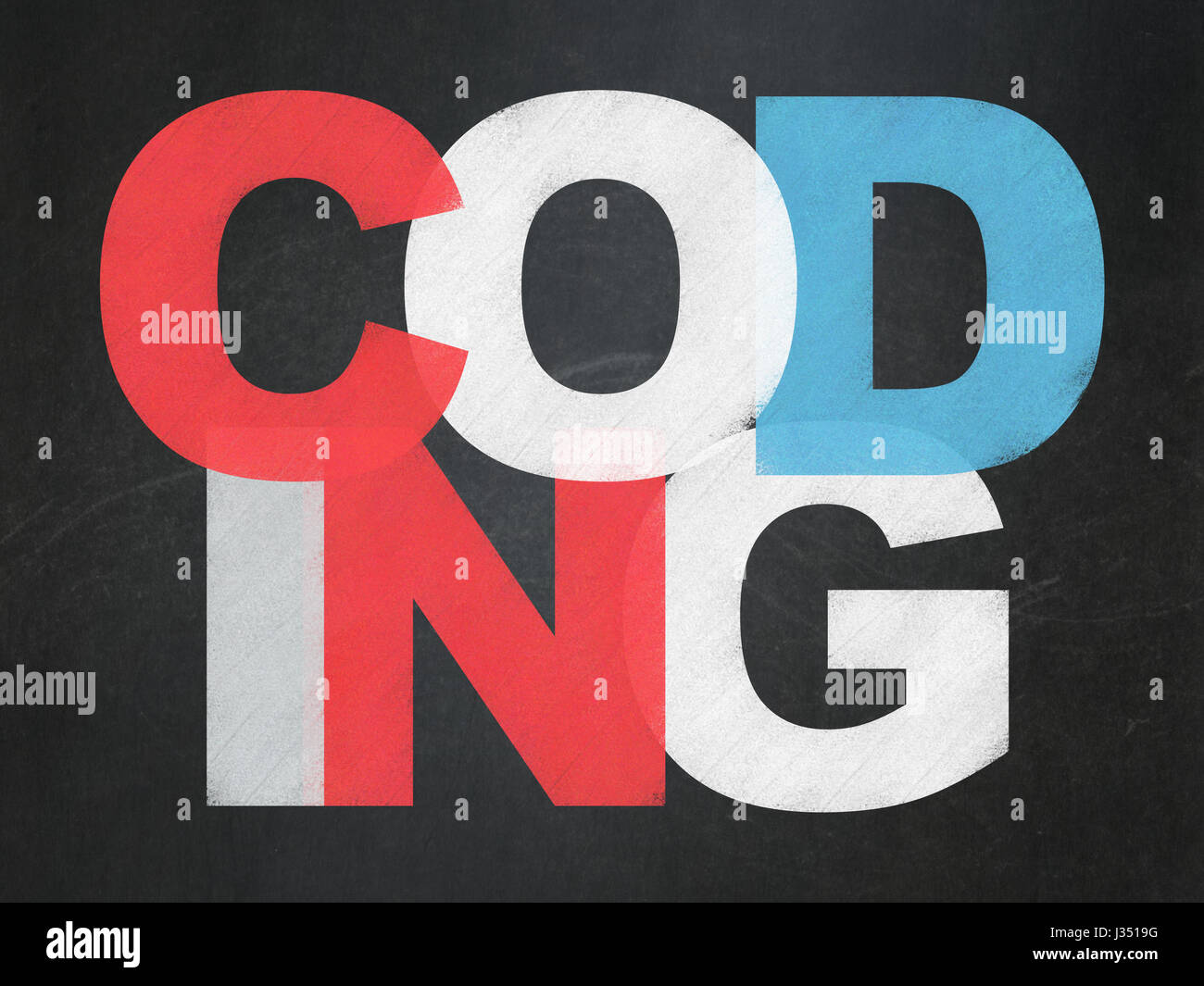 Software concept: Coding on School board background Stock Photo - Alamy