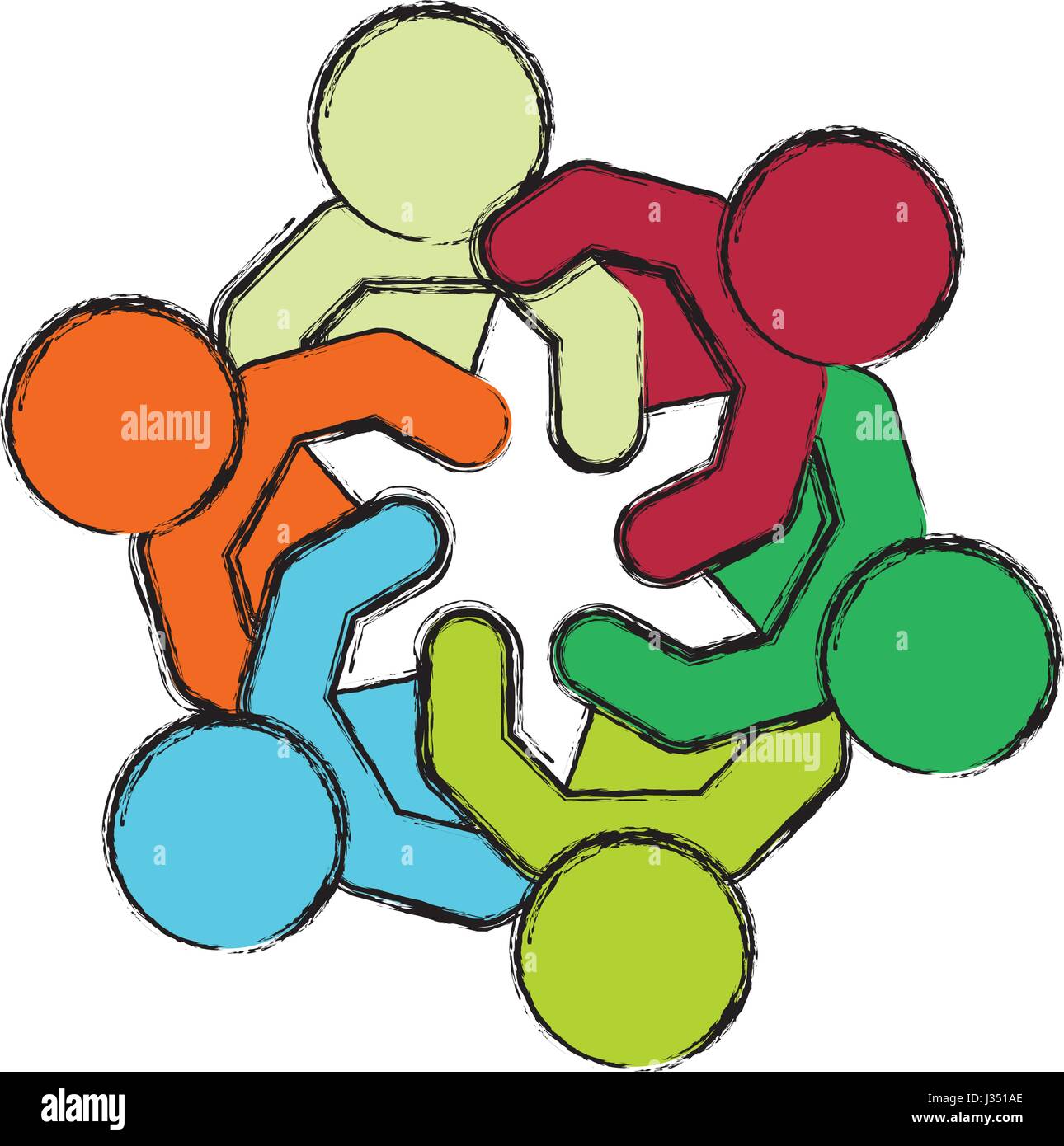 Teamwork abstract symbol Stock Vector Image & Art - Alamy