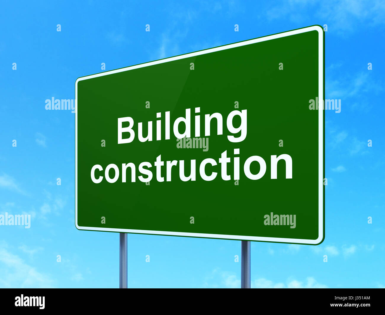 Constructing concept: Building Construction on road sign background ...